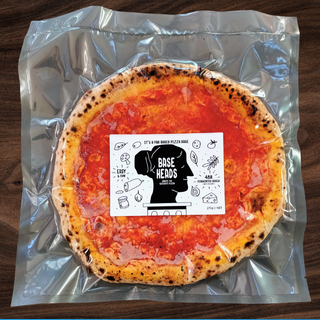 Baseheads 12" frozen pizza base with neapolitan sauce – Baseheads Pizza